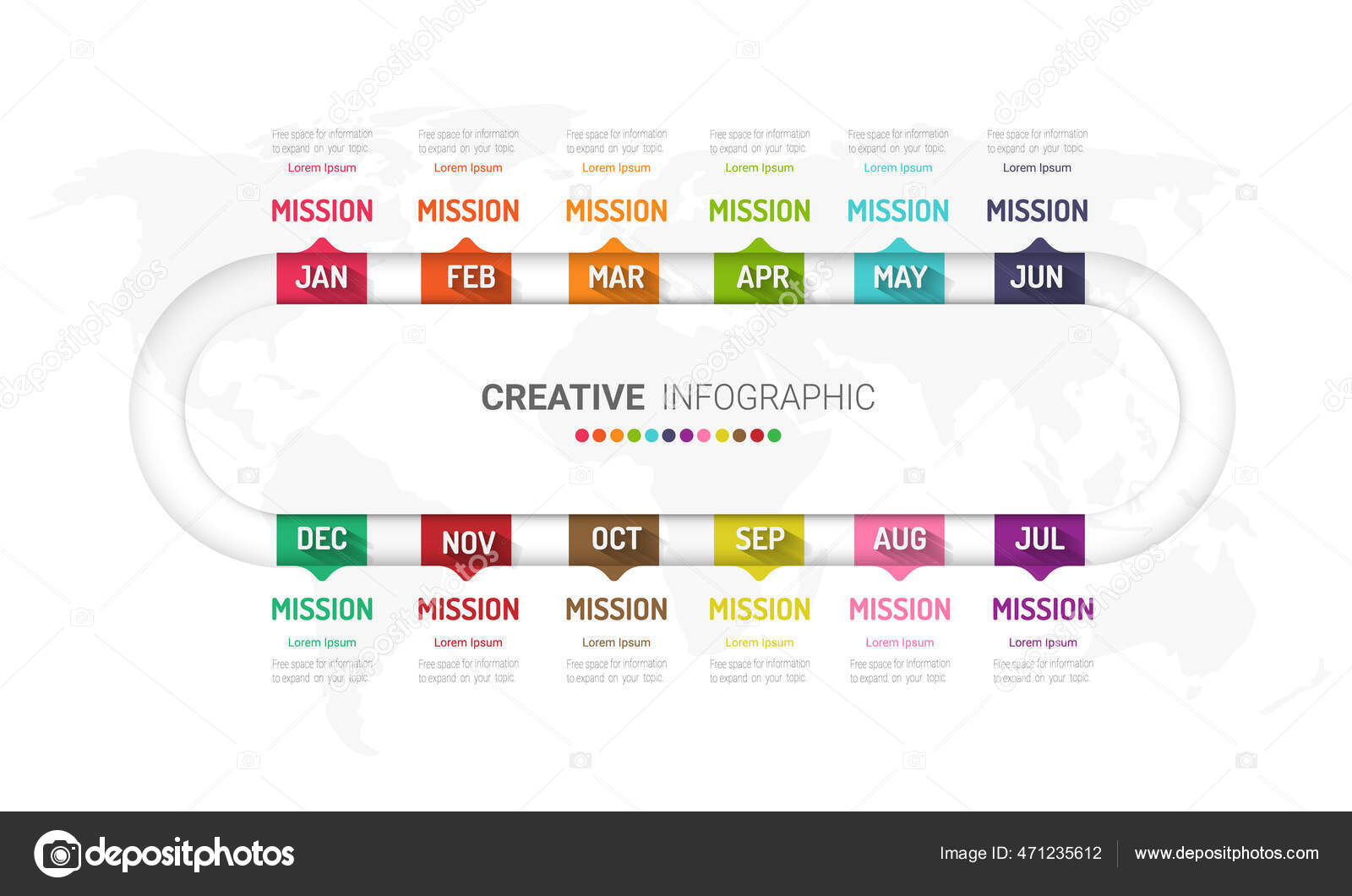 Timeline Business Months Year Timeline Infographics Design Vector ...
