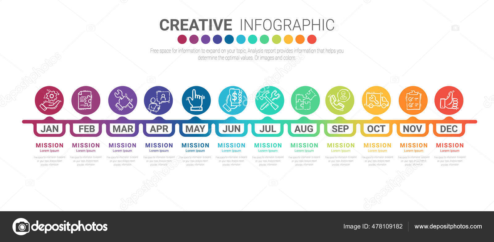 Infographics All Month Planner Design Presentation Business Can Used ...