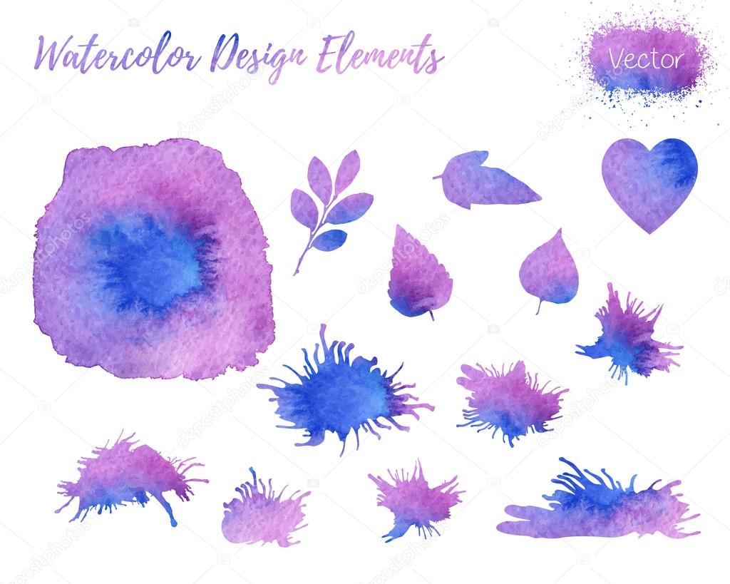 Watercolor design elements. Stock Vector Image by ©Sunshine_Art #105626442