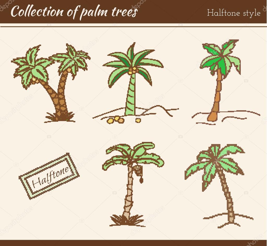 Outline palm trees set ⬇ Vector Image by © Sunshine_Art | Vector Stock ...