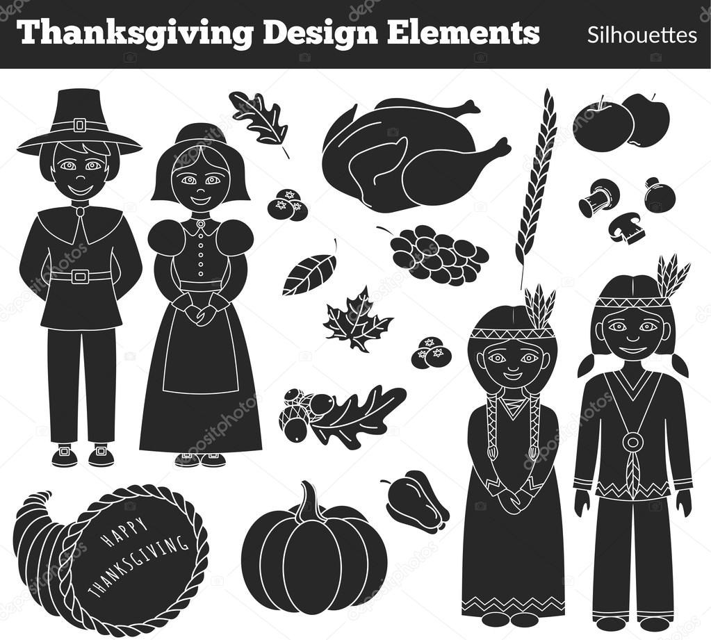 Thanksgiving silhouette elements. Stock Vector Image by ©Sunshine_Art ...
