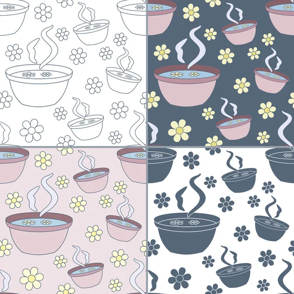 Massage and spa design elements on shelves, seamless pattern Stock ...