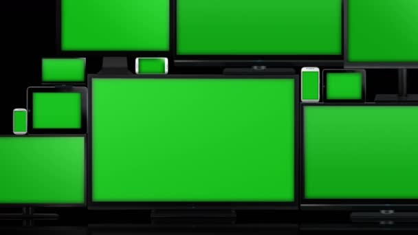 Many different types of screens with green screen — Stock Video ...