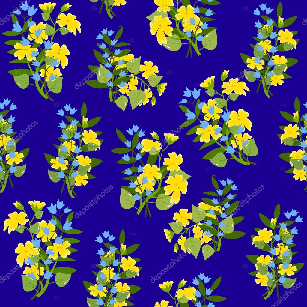 Pattern buttercups and blue bellflowers Stock Vector Image by ©Minaieva ...