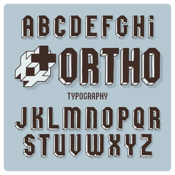 Orthogonal projection font Stock Vector Image by ©Gleb_Guralnyk #69604953