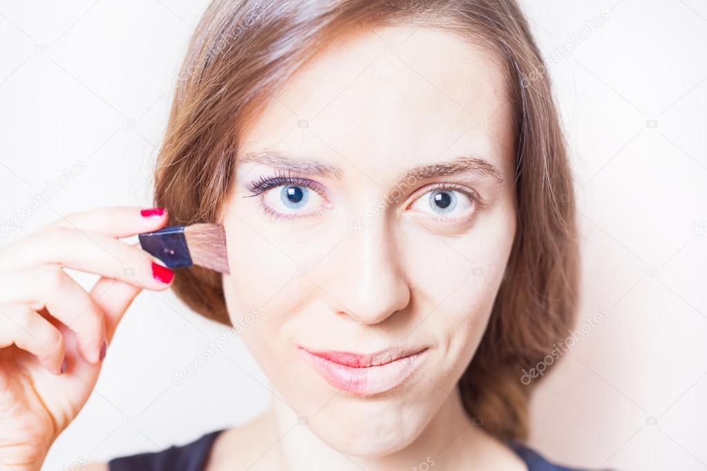 Young woman before and after natural makeup Stock Photo by ©Petunyia ...