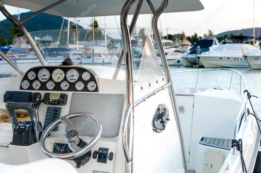 Boat dashboard closeup in details Stock Photo by ©normalfx 72841621