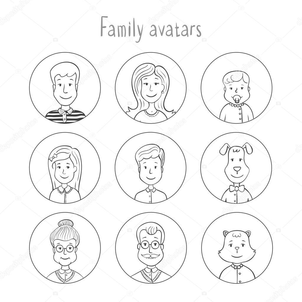 Family Members Clip Art Faces