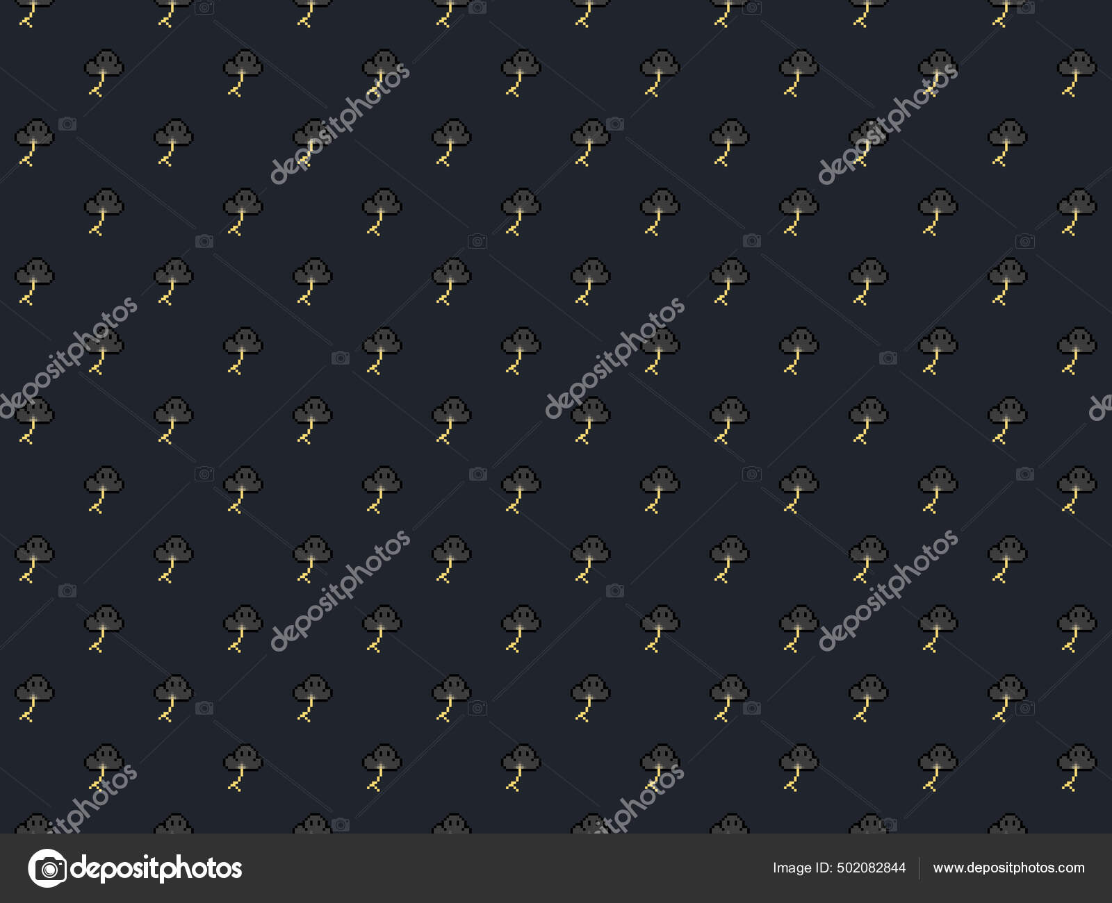 Pixel Bit Thunder Cloud Background Seamless High Res Pattern Stock ...