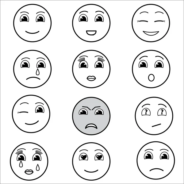 Bundle of emojis faces set icons Stock Vector Image by ©yupiramos ...