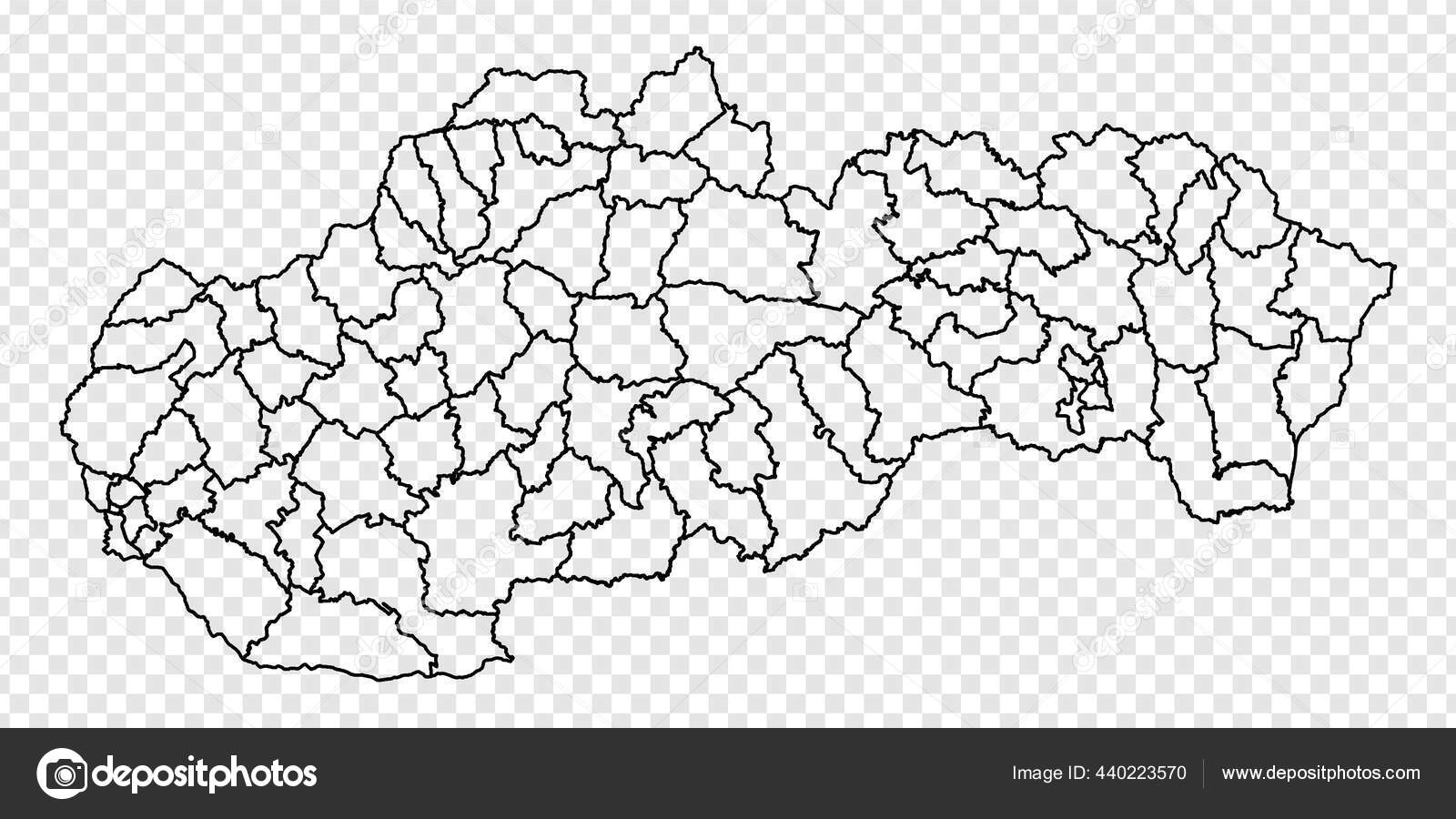 Blank Map Slovakia Districts Slovak Republic Map High Detailed Vector Stock Vector by ©karinanh ...