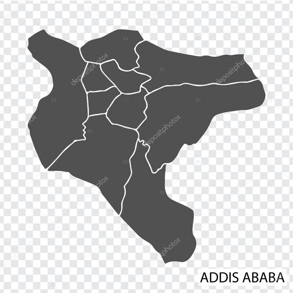 Blank Map Addis Ababa 444023554 - WDRFree