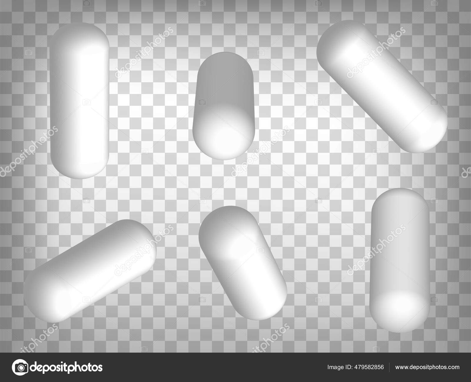 Set Perspective Projections Capsule Model Icons Transparent Background ...