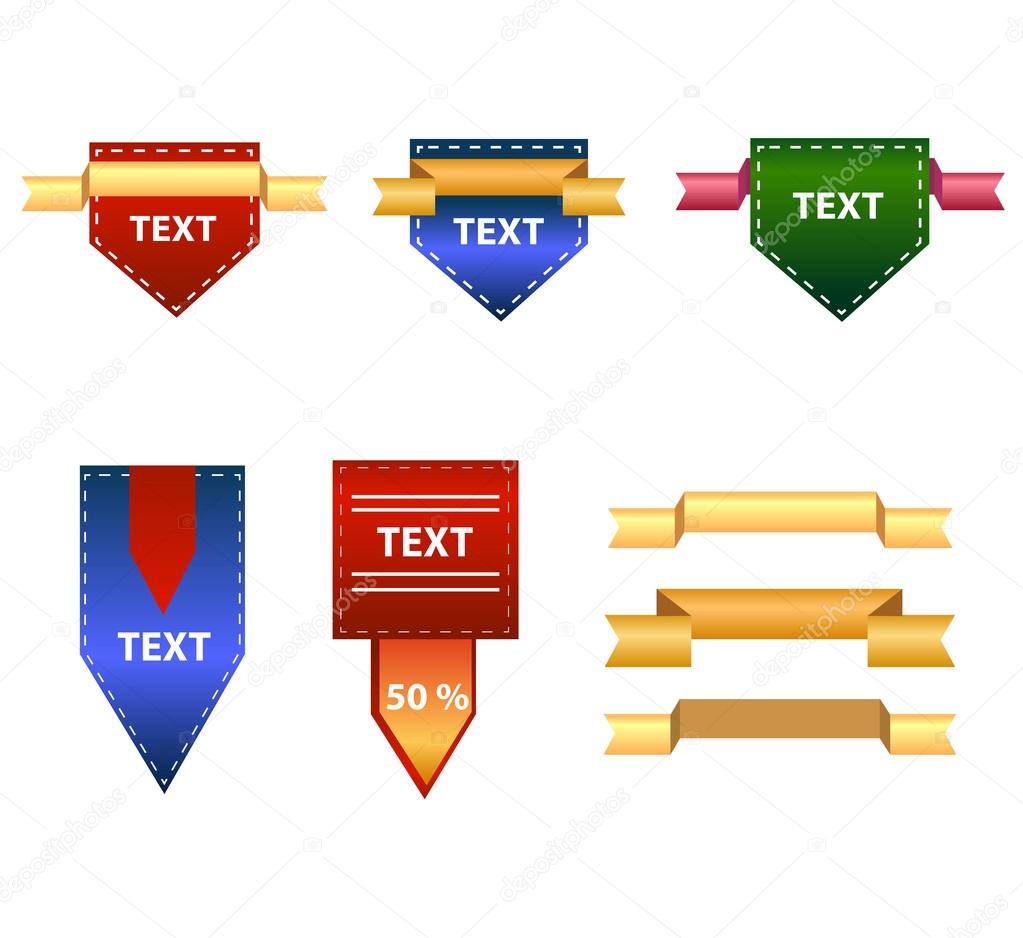 Gradient set of colorful signs and banners Stock Vector Image by ...
