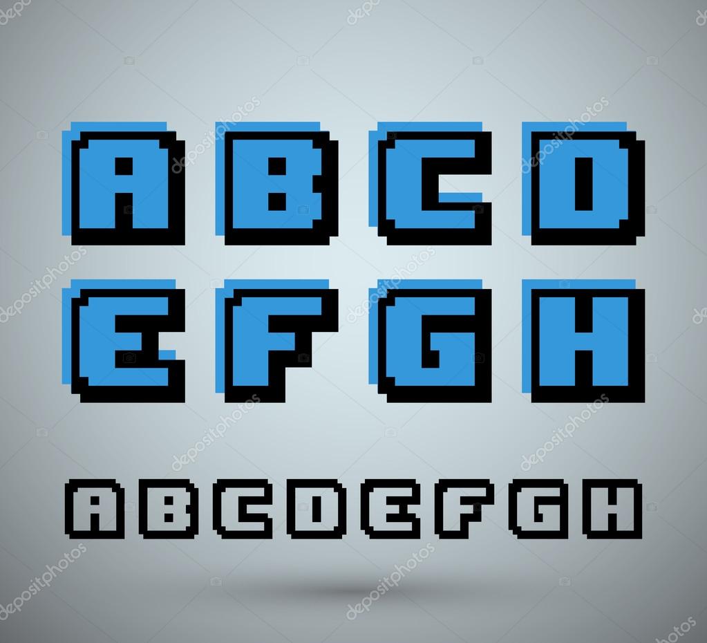 Pixel font alphabet — Stock Vector © bobevv #111013028 Pixel font alphabet — Stock Vector © bobevv #111013028
