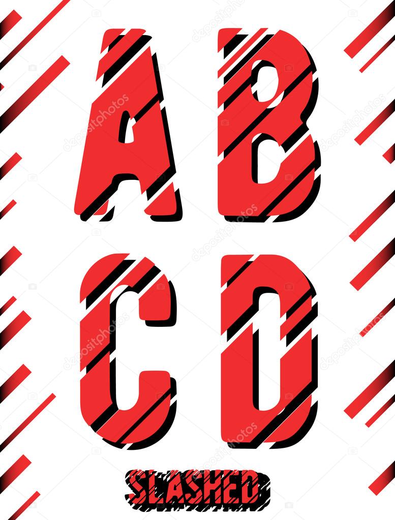 Slashed font template — Stock Vector © bobevv #116724784