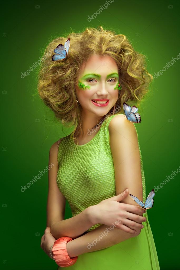 Inspired by coming of spring. pretty girl in the image of of spr Stock ...