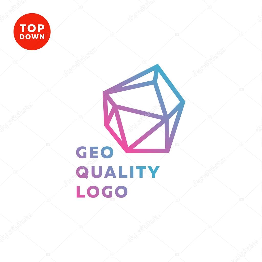 Geological logos | Outline gradient sign stone style trend in a line of ...