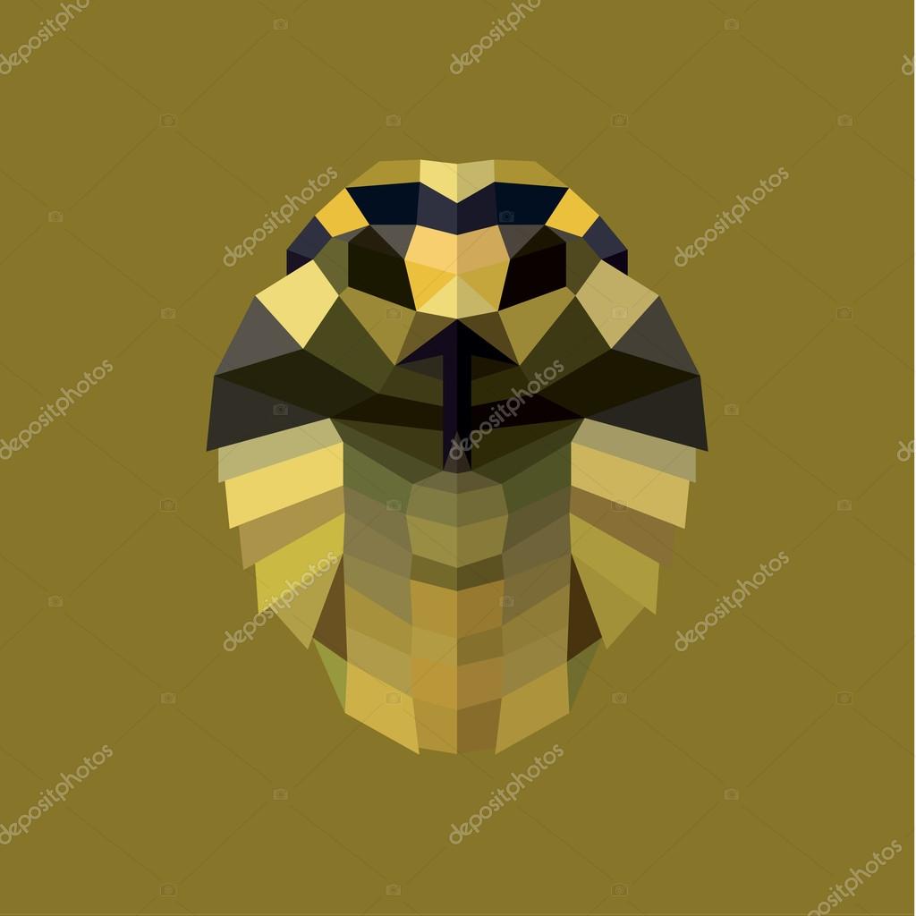 Cobra snake polygon design logos illustration pet reptile in faceted ...