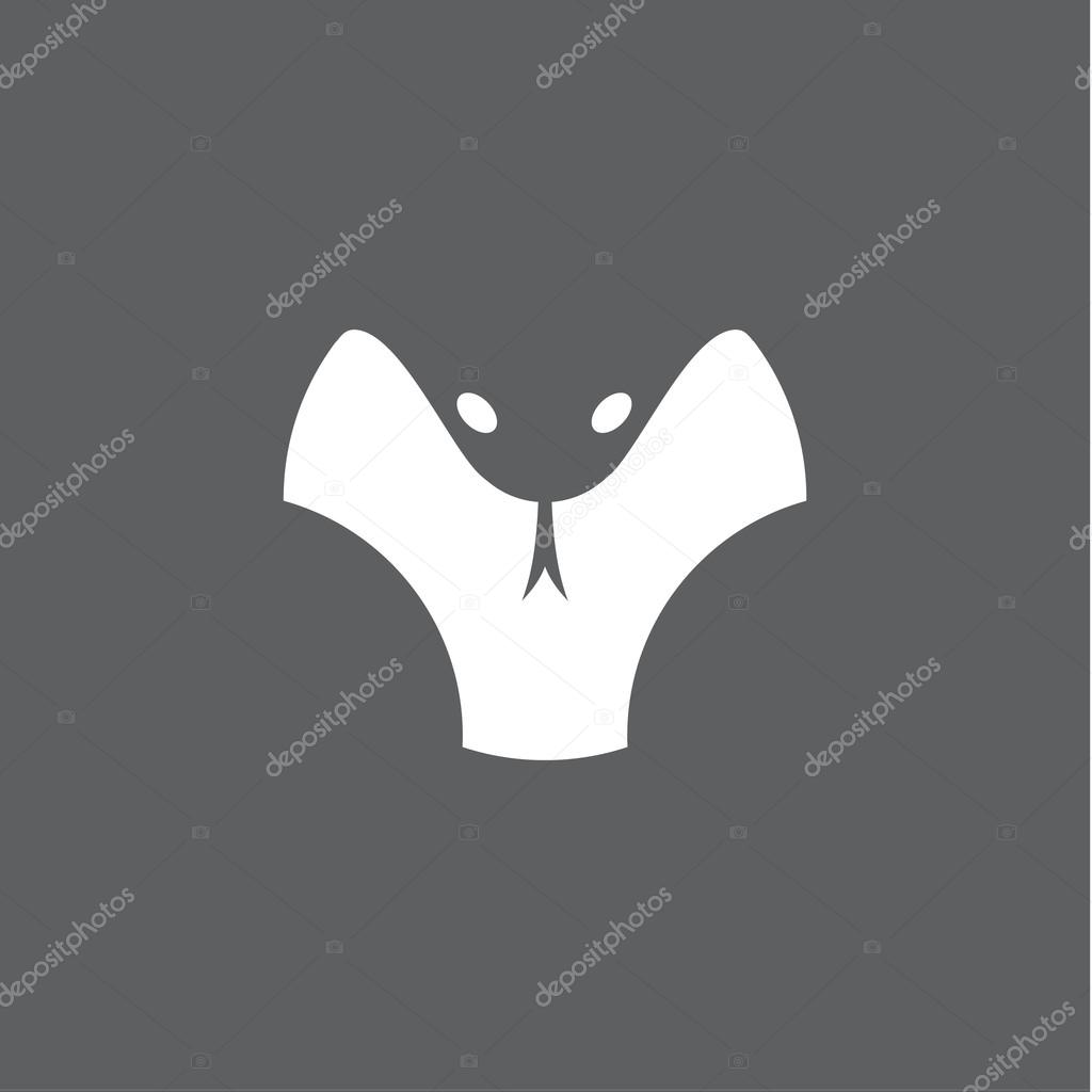 Cobra abstract icon with negative space snake style logo flat Stock ...
