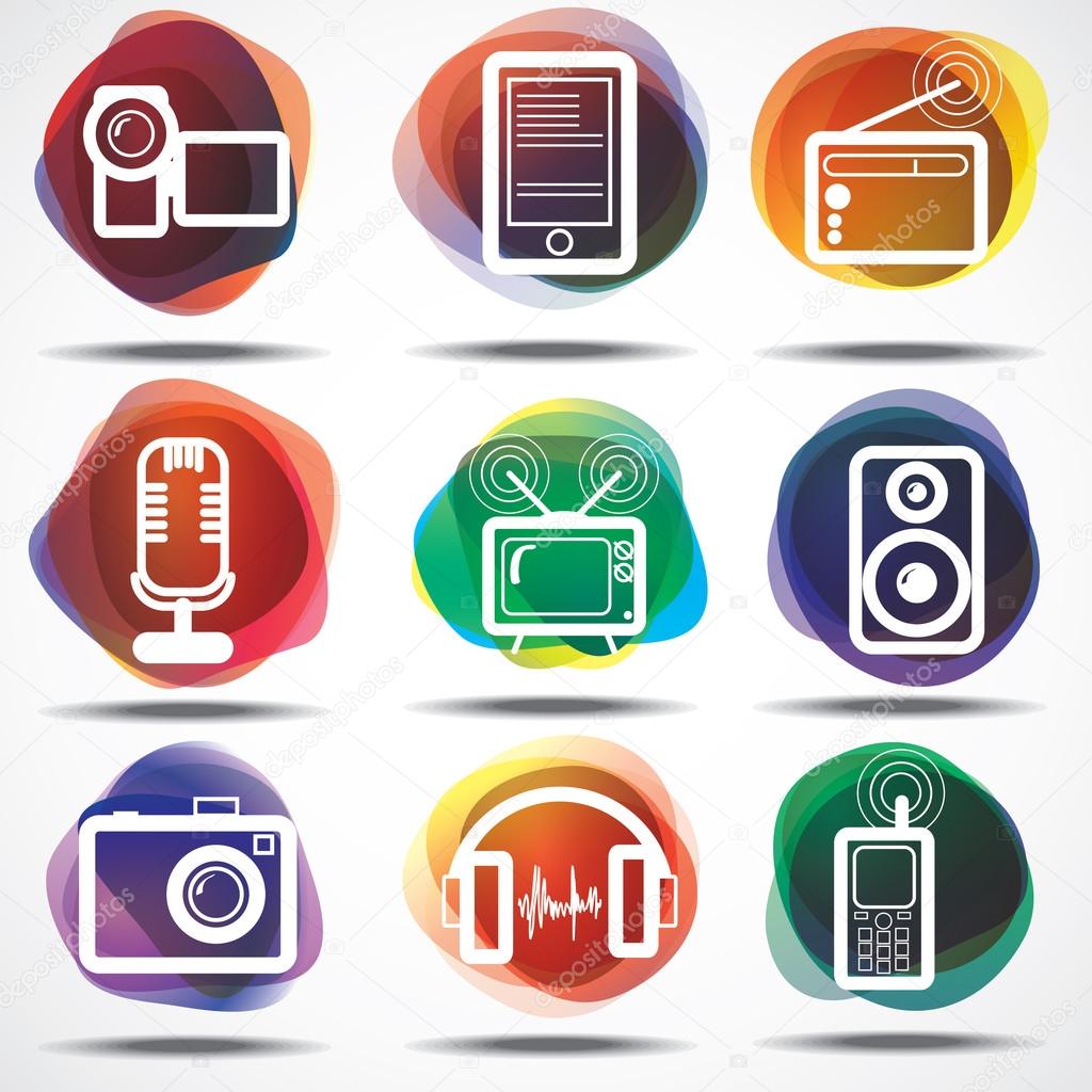 Set of media icons Stock Vector Image by ©nucleartrash #70797651
