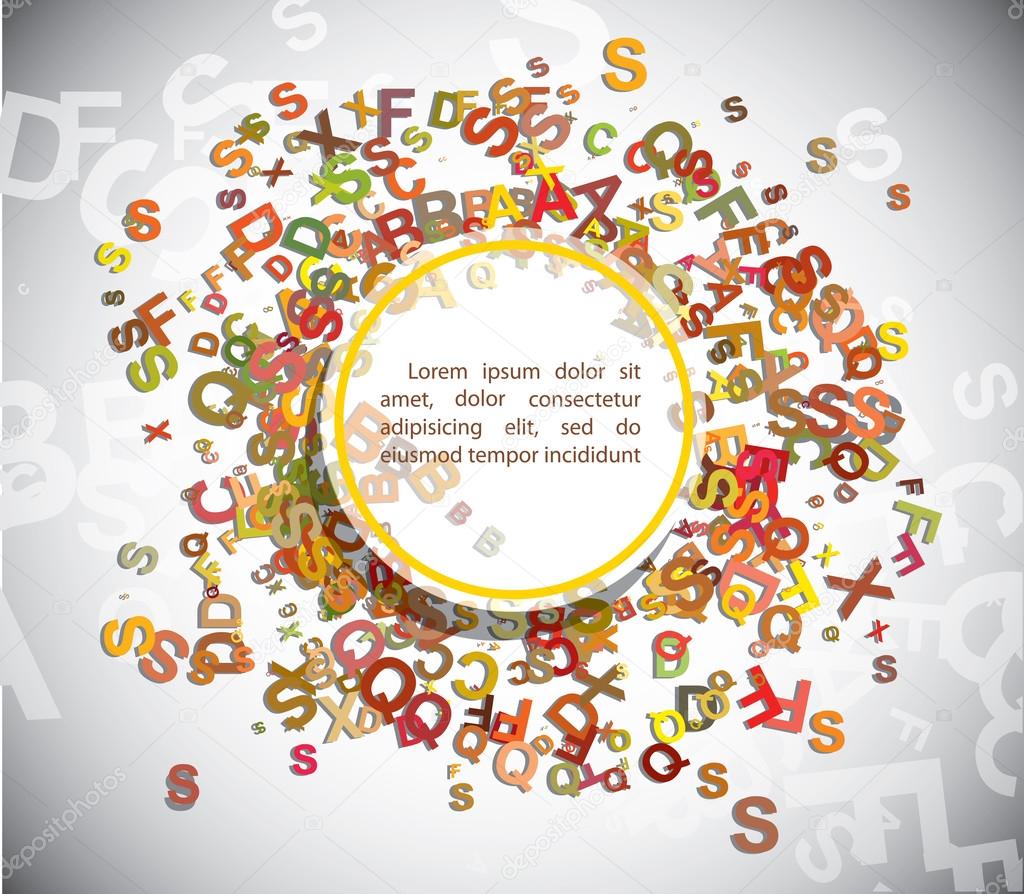 Círculo con letras de colores Vector de stock #71408257 de ©nucleartrash