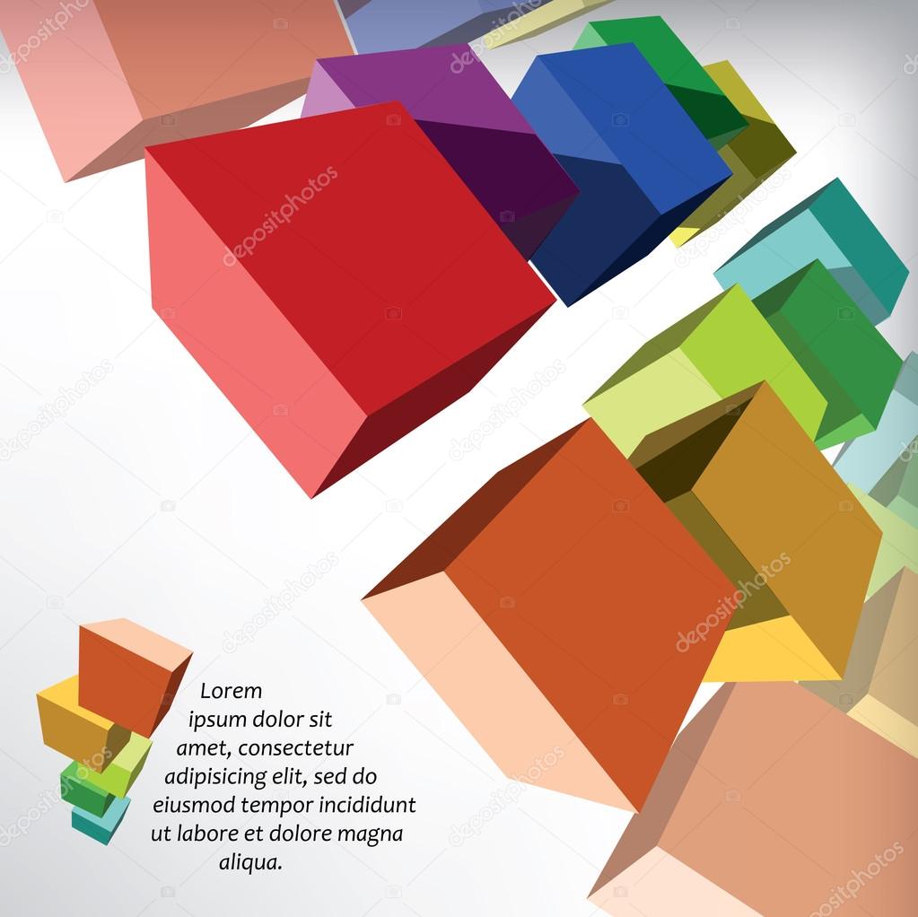 Colored 3d cubes background Stock Vector by ©nucleartrash #72247533