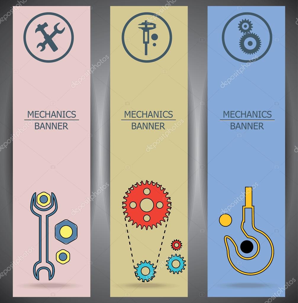 Mechanic web banners Stock Vector by ©nucleartrash 73212273