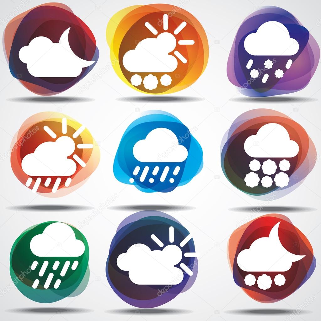 Weather Icons Set Stock Vector by ©nucleartrash 74288193
