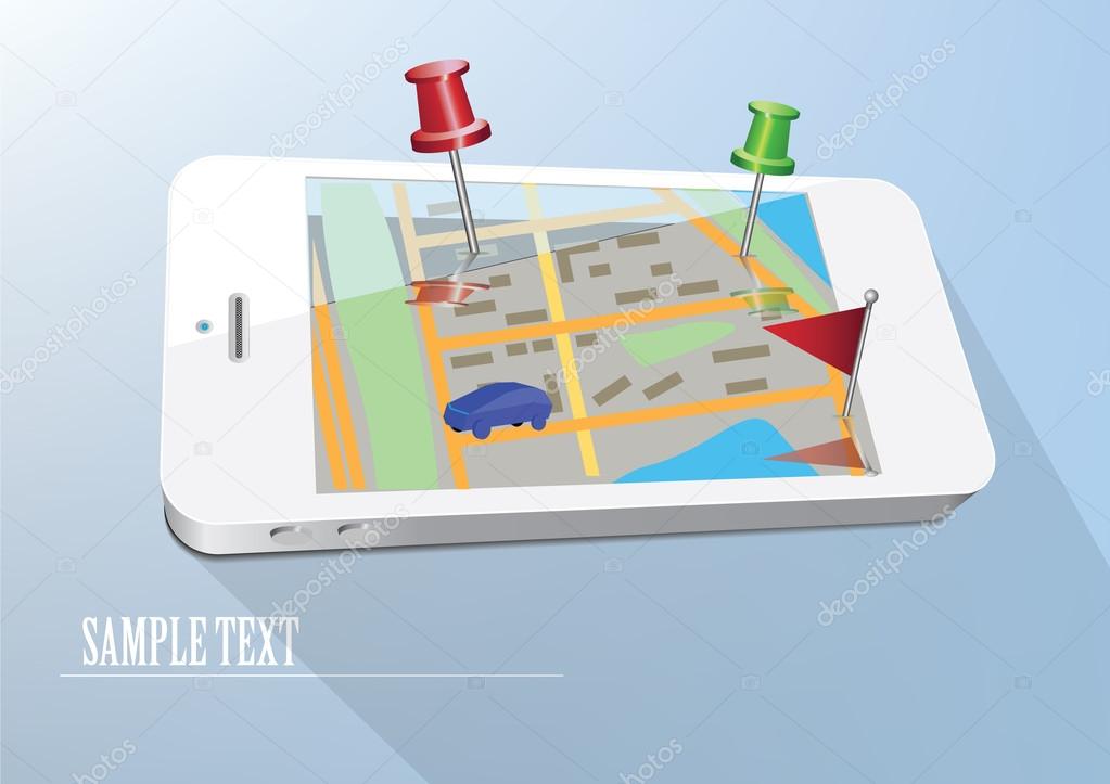 Map on screen of smartphone Stock Vector Image by ©nucleartrash #76754189