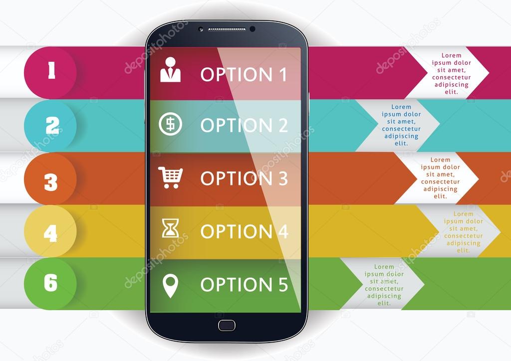 Smartphone options infographics Stock Vector by ©nucleartrash 87184946