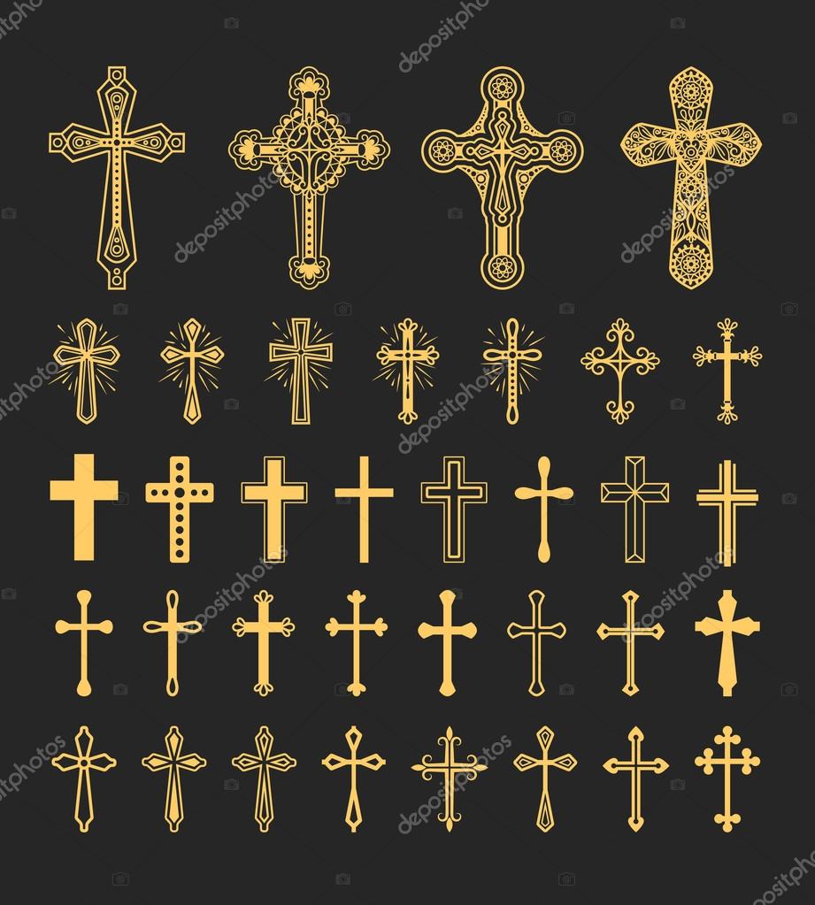 Cross icons set vector Stock Vector Image by ©ssstocker #108291642