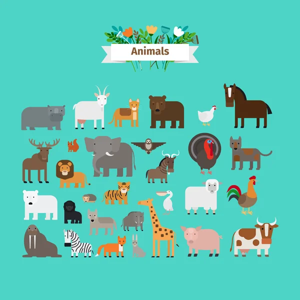 Animals flat design, Royalty-free Animals flat design Vector Images ...