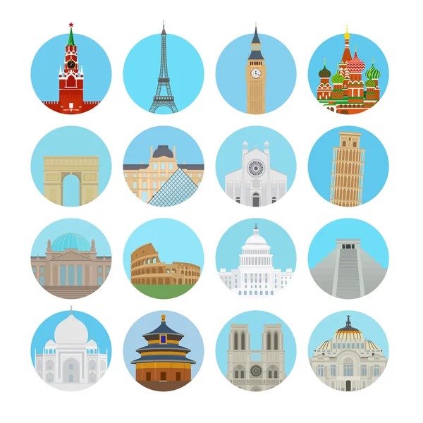 Famous world monuments — Stock Vector © CamillaCasablanca #96938204