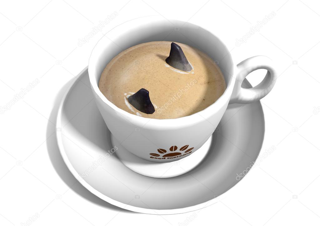3D Shark Fins in Coffee Stock Photo by ©MatVic 70723869