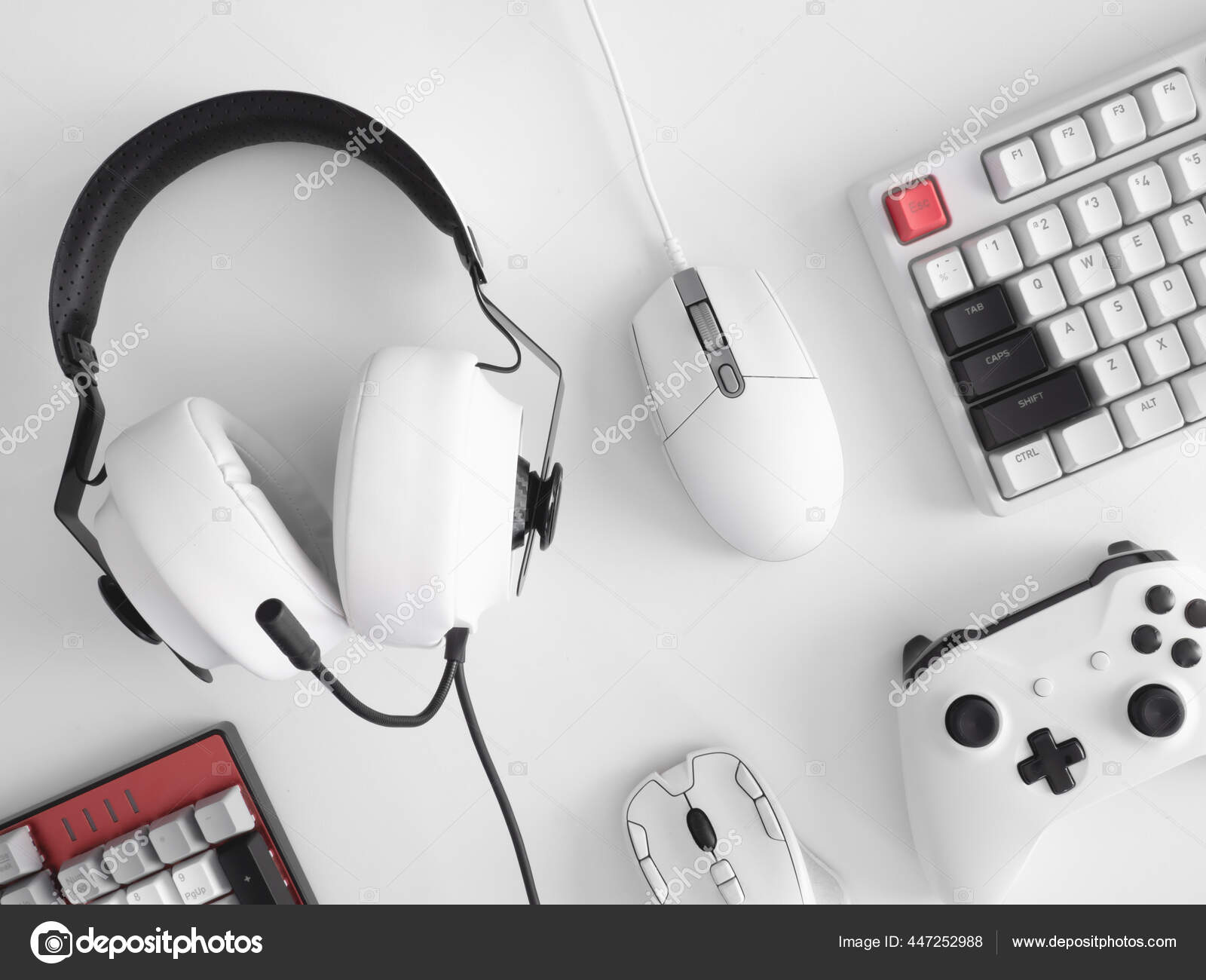 Gamer Work Space Concept Top View Gaming Gear Mouse Keyboard — Stock ...