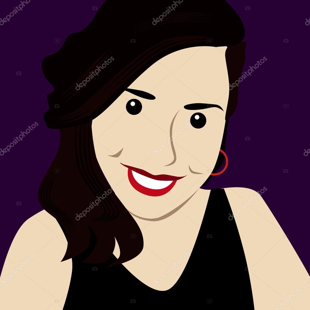 Woman face with button eyes — Stock Vector © darqdesign #69733917