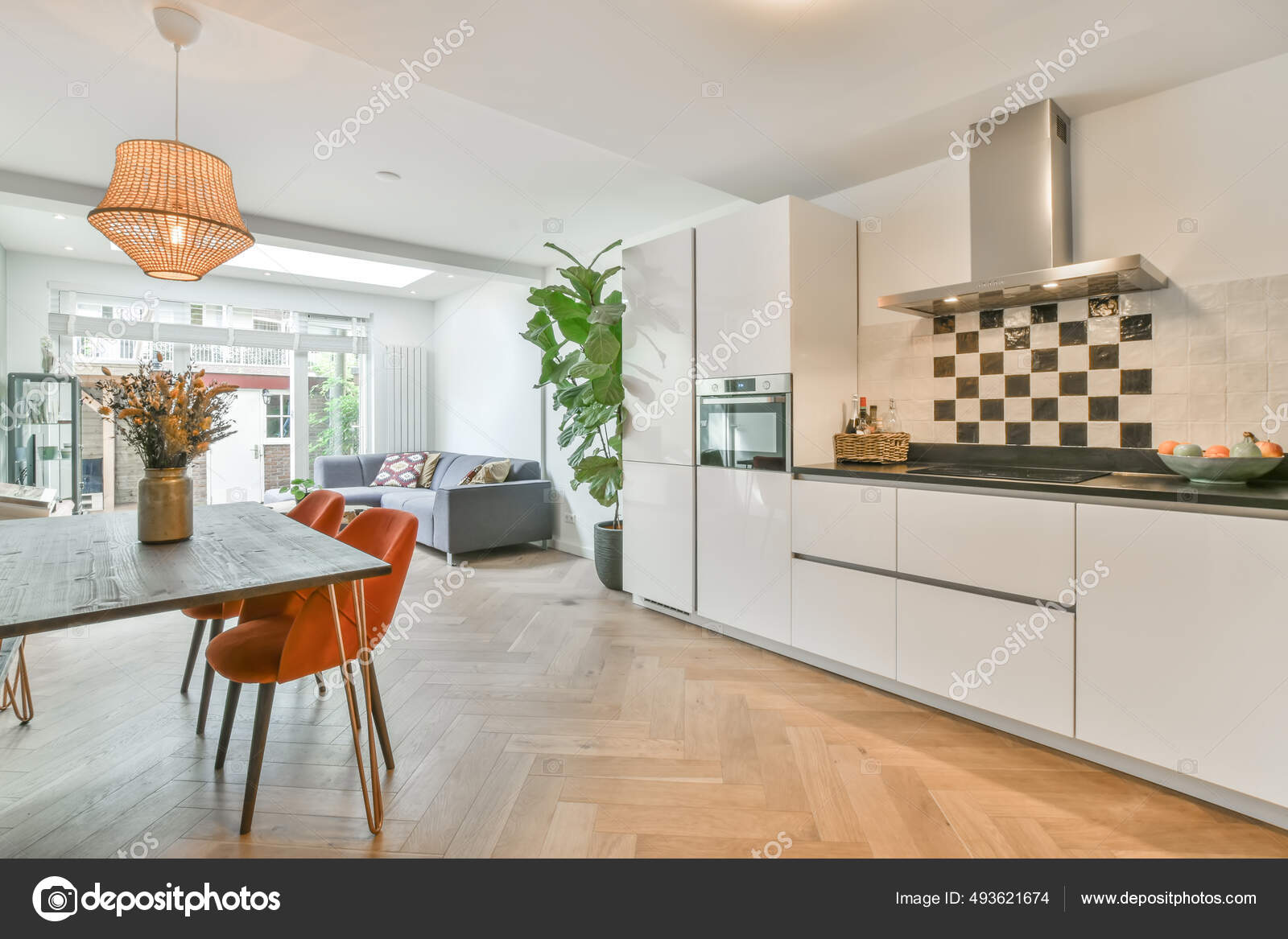 Beautiful kitchen design Stock Photo by ©procontributors 493621674