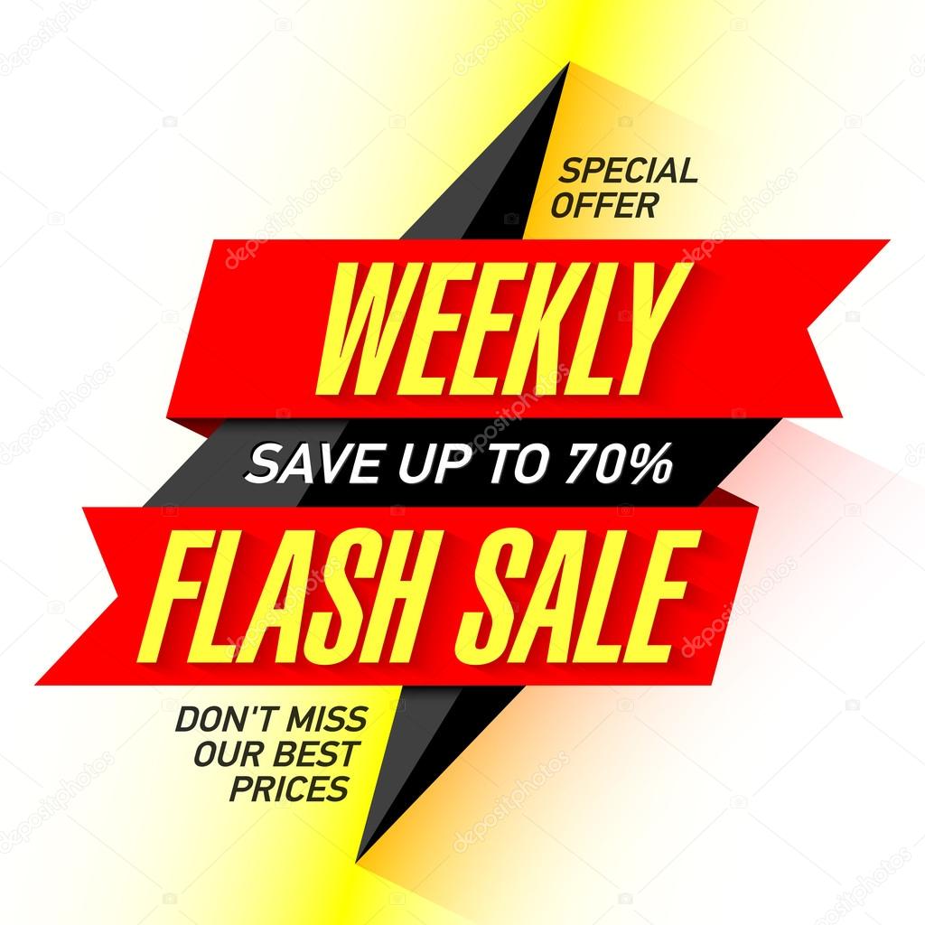 Weekly Flash Sale banner — Stock Vector © Alhovik #117786494