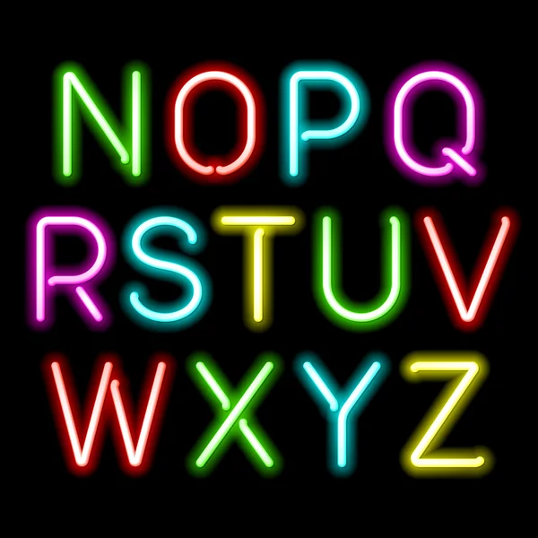 Neon glow alphabet. Vector. design, party, retro, 3d, art, font, Stock ...