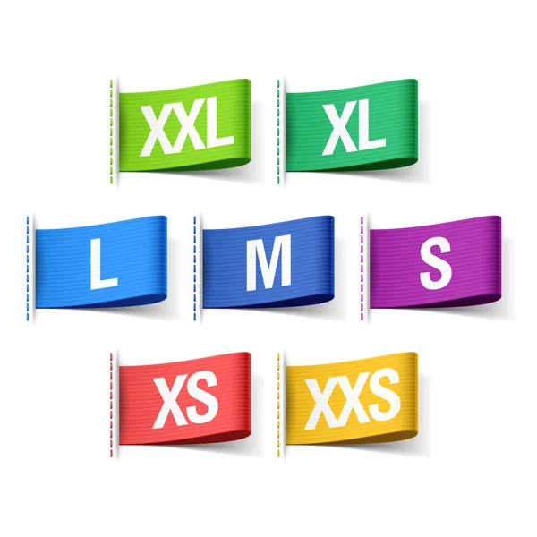 Clothing Size Labels Set Vector. Isolated On White. Realistic ...