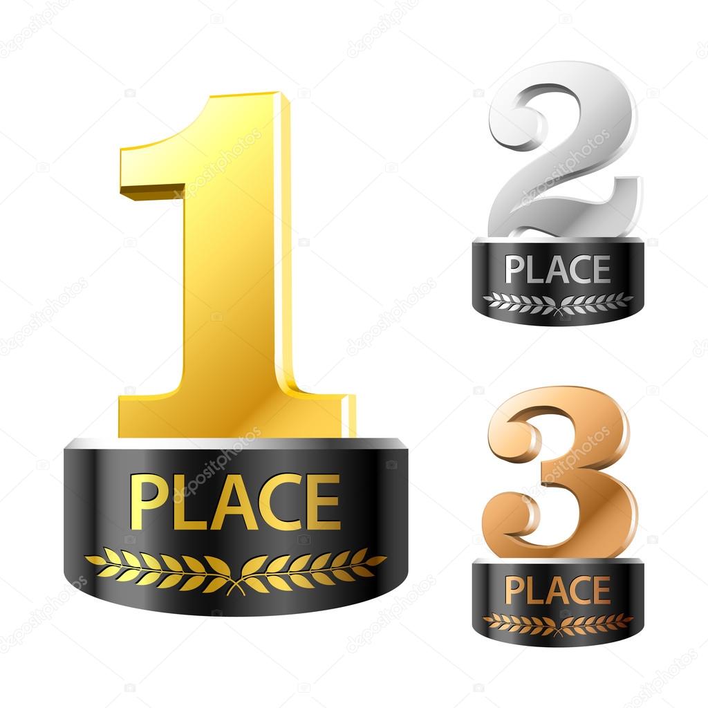 First, second and third places Stock Vector Image by ©Alhovik #69936475