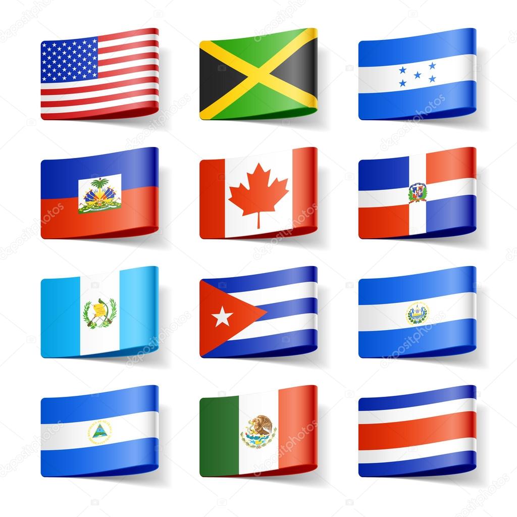 North American Countries Flags