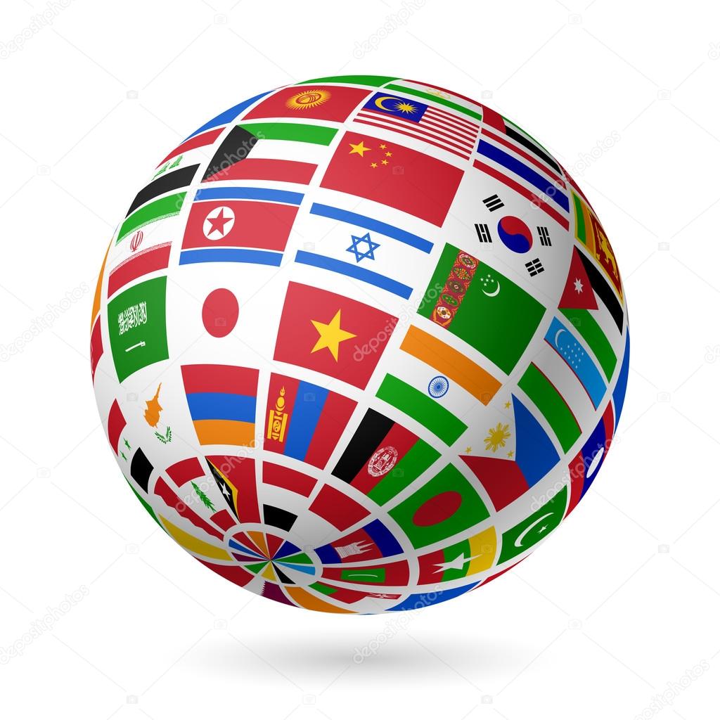 Flags globe of Asia Stock Vector Image by ©Alhovik #69940925 Flags globe of Asia Stock Vector Image by ©Alhovik #69940925