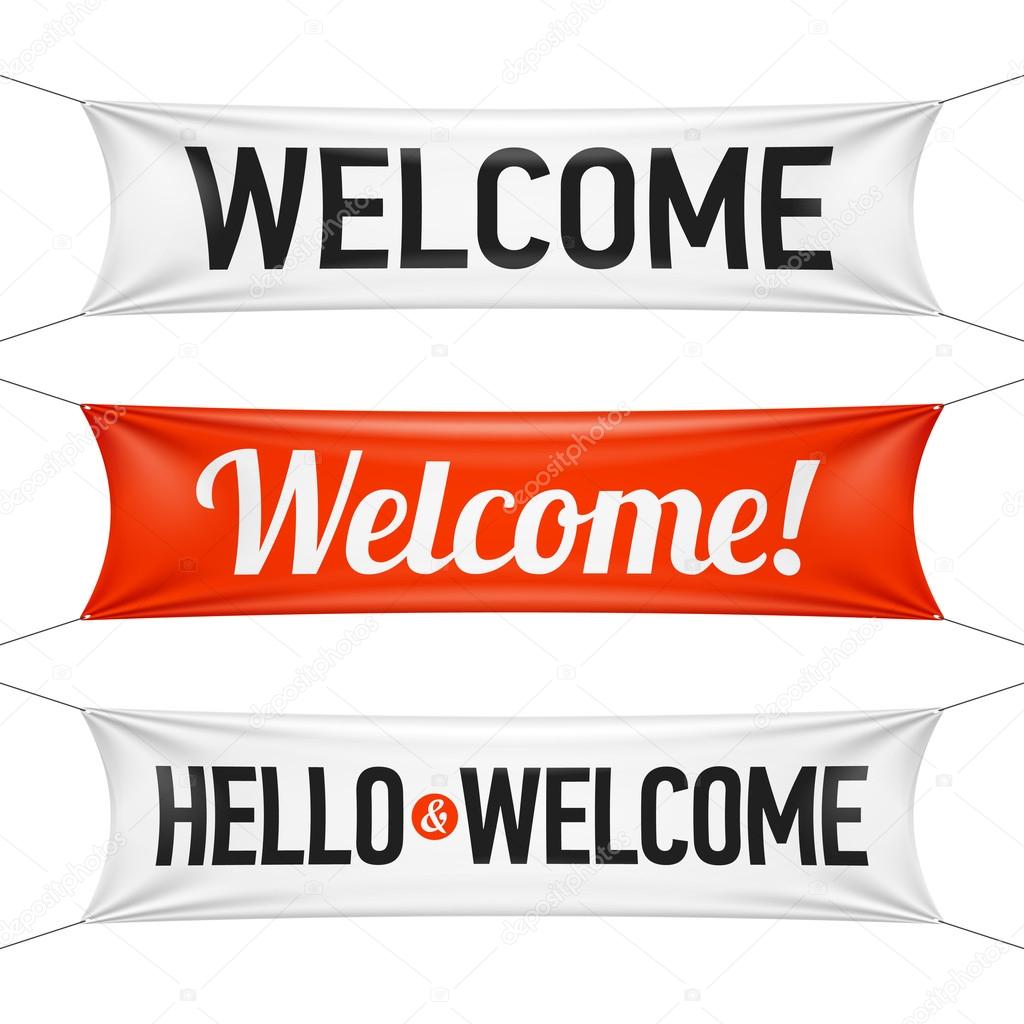 Hello and Welcome banners — Stock Vector #69940983