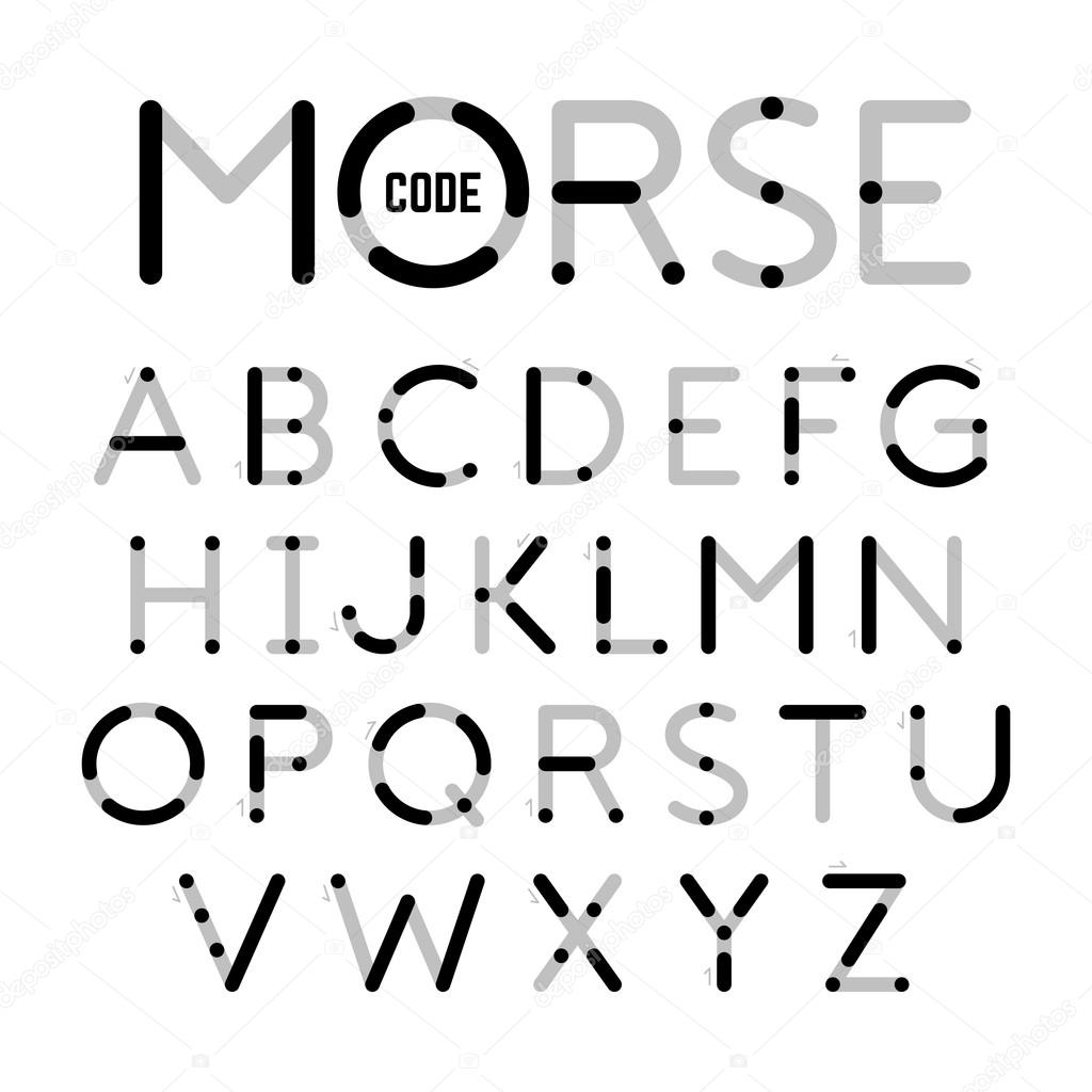 Vector: morse code visual guide | Morse Code letters — Stock Vector ...