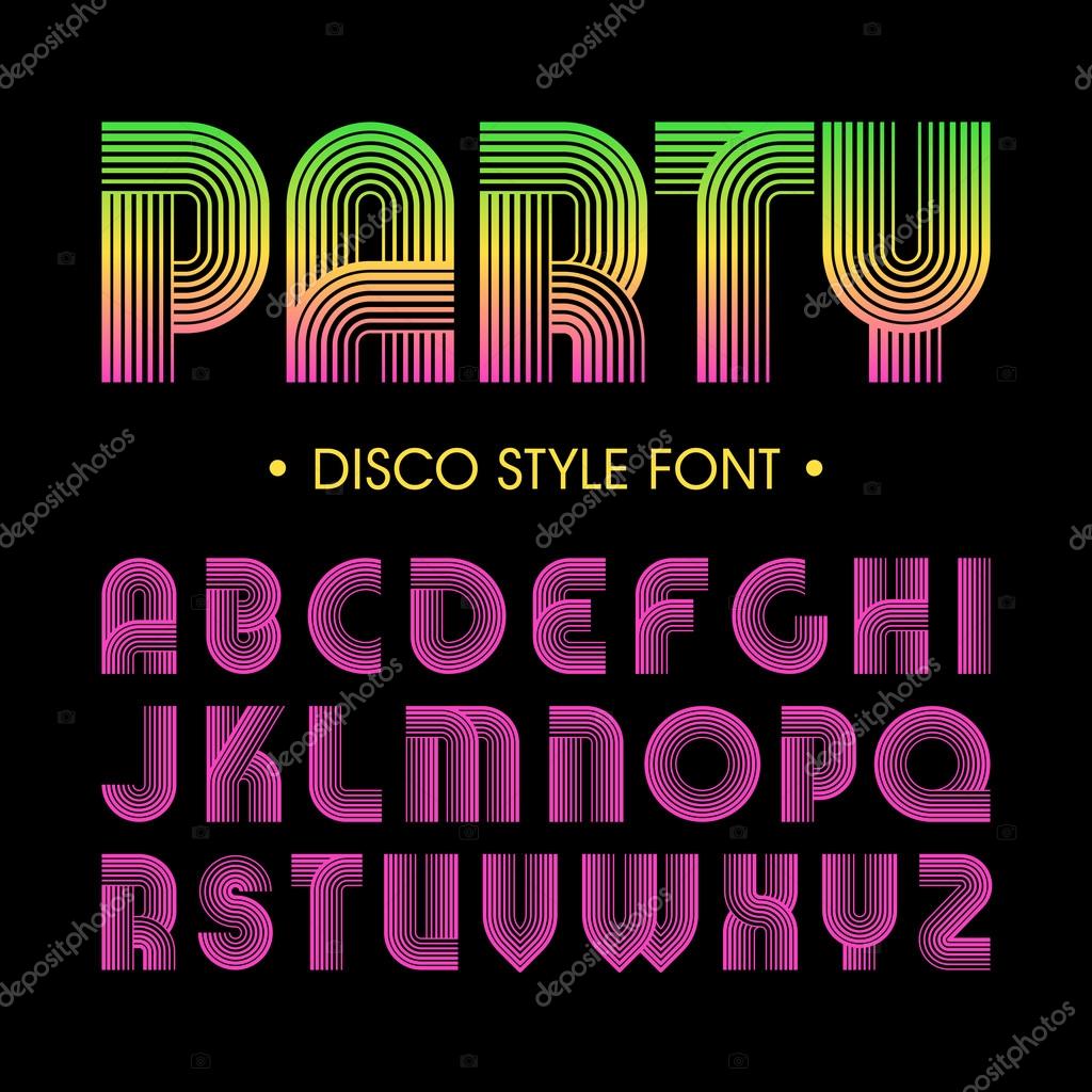 Disco party style fuente vector, gráfico vectorial © Alhovik imagen ...
