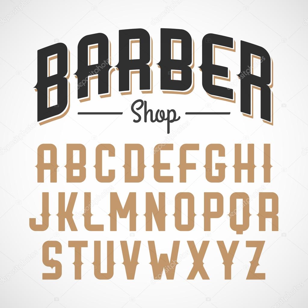 Barber shop style alphabet set Stock Vector Image by ©Alhovik #87480510
