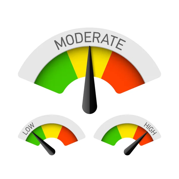 Low, moderate, high - rating meter — Stock Vector © Alhovik #69939963