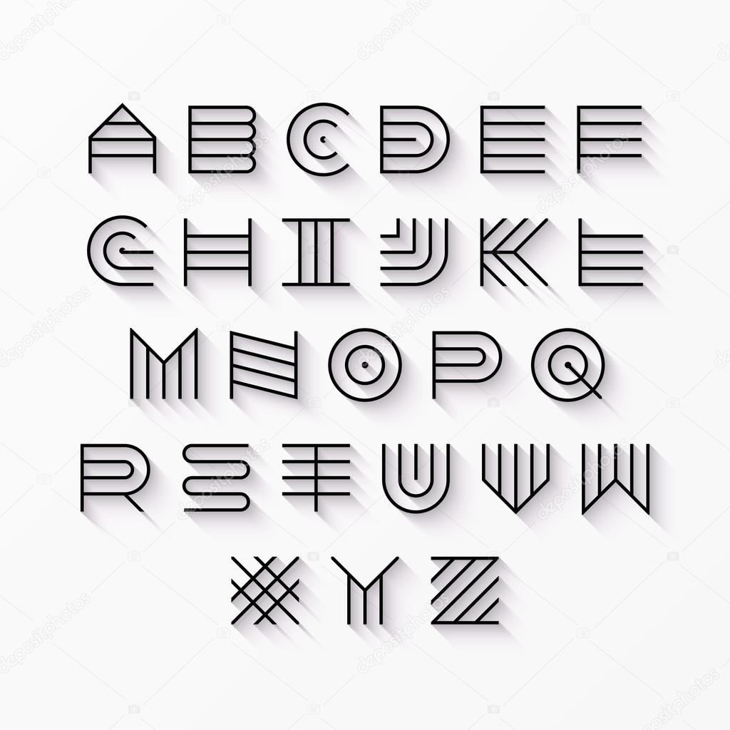 Alphabet line font set Stock Vector Image by ©Alhovik #97800620
